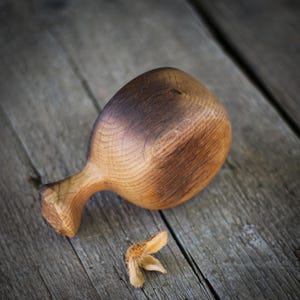 Handcrafted Wooden Kuksa Handcarved Oak Wood Kuksa 5.0 Oz 150 Ml Wooden ...