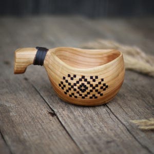 Handcrafted Kuksa Cup Made From Cherry Wood | Handmade Wooden Kuksa Cup ...