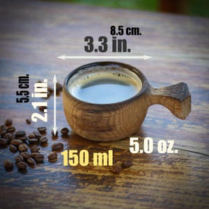 Handcrafted Wooden Kuksa Handcarved Oak Wood Kuksa 5.0 Oz 150 Ml Wooden ...