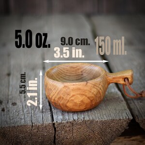 Hand-carved Oak Kuksa | Unique Wooden Drinking Cup | Natural Beeswax ...