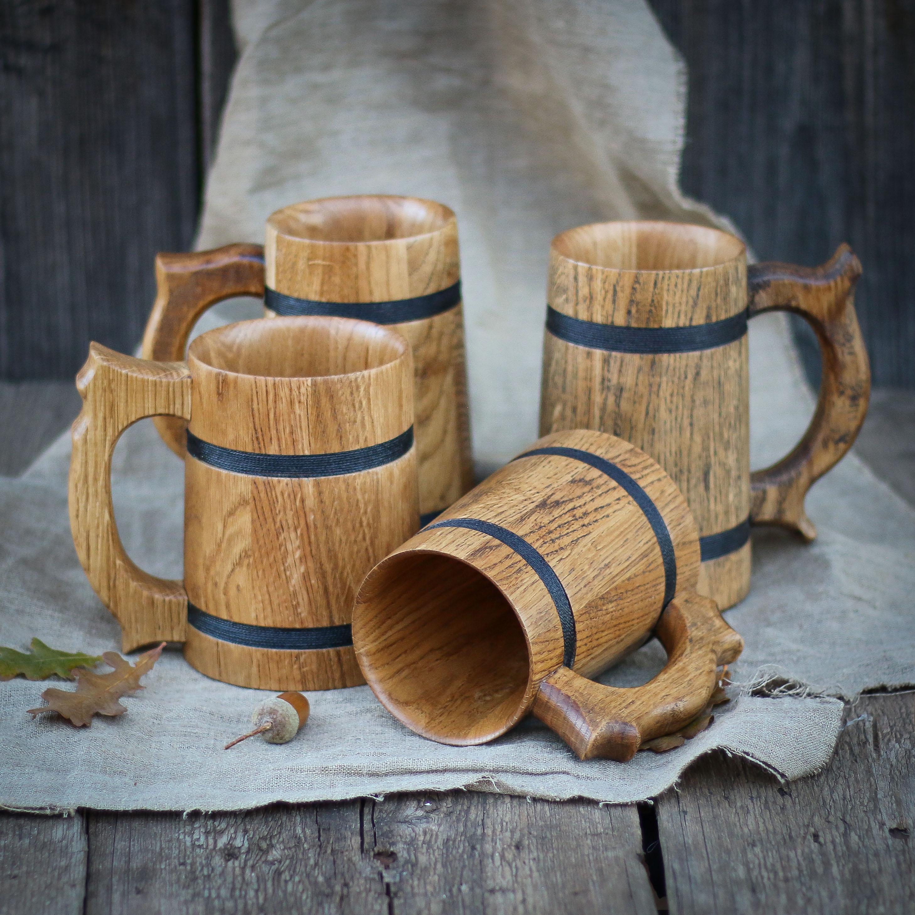 Handcrafted Oak Beer Mug: Rustic Wooden Tankard (600ml) - Etsy
