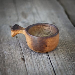 Handcrafted Wooden Kuksa Handcarved Oak Wood Kuksa 5.0 Oz 150 Ml Wooden ...