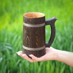 Wooden Beer Mug 600ml – Handmade Oak Tankard Gift for Him - Etsy