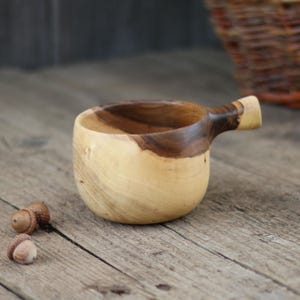 Handcrafted Walnut Kuksa – Wooden Camping Mug – Natural Oil-wax Finish ...