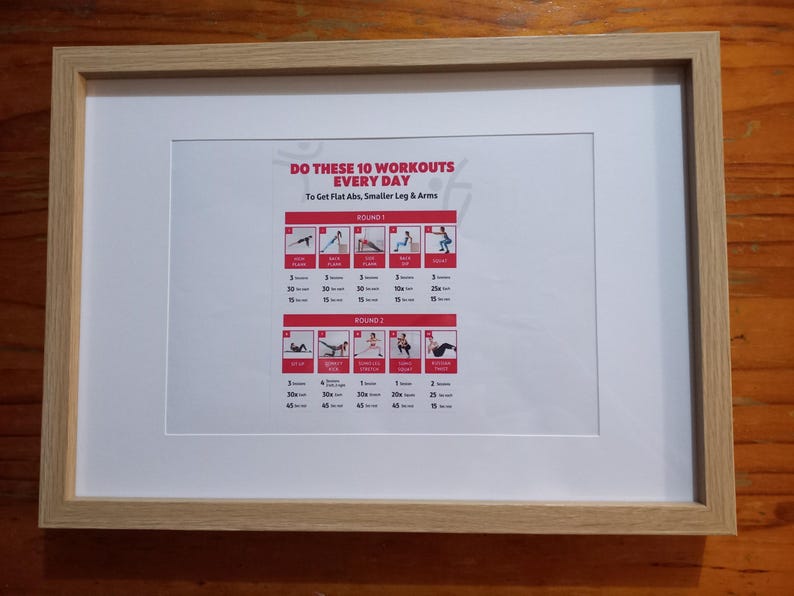 10 Minute Simple & Easy Wall Exercises Workout Printable Poster ...