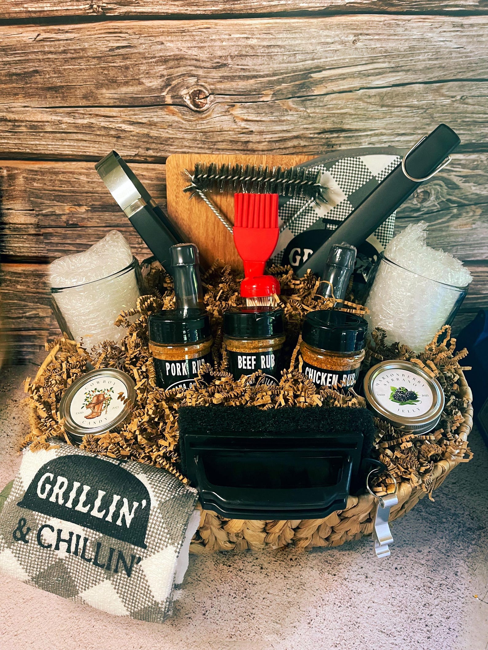 BBQ Bucket Gift Basket & Outdoor Grill Set - Etsy