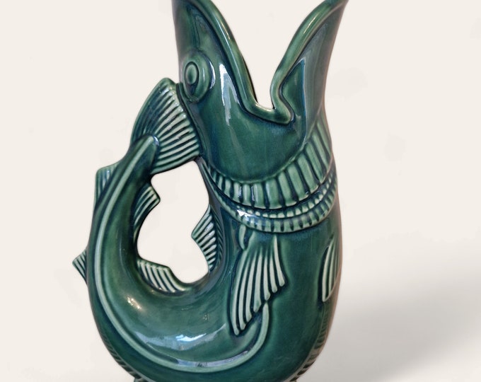 Authentic Dartmouth Pottery Vintage Glug Gluggle Fish Jug Shreve Crump ...