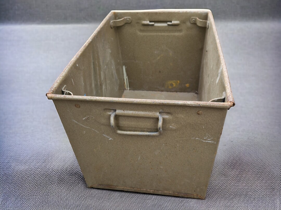Vintage Metal Storage Crates / Boxes Stackable Kitchen Garage - Etsy
