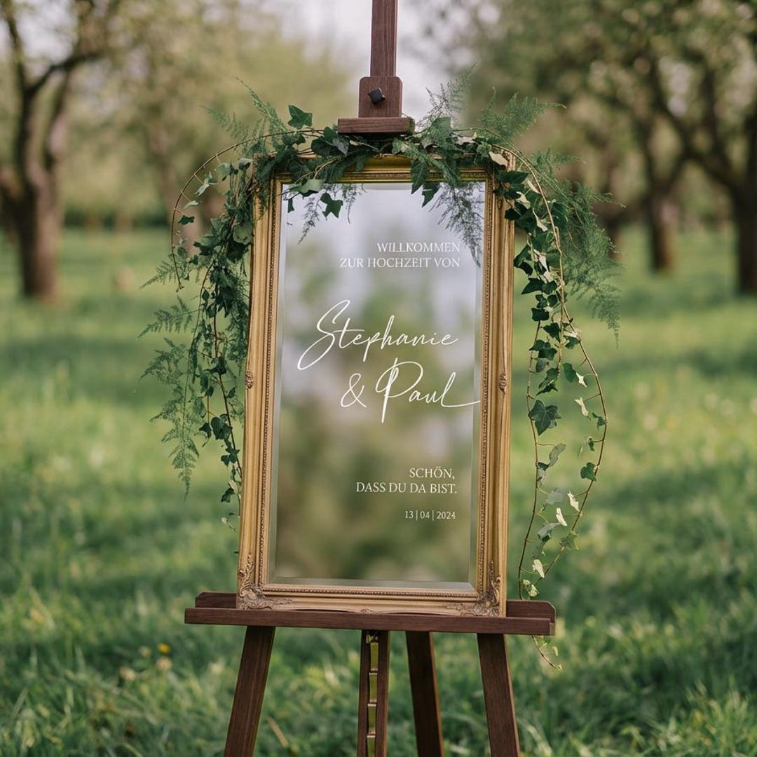Mirror Plot | Wedding Decal | Personalized Wedding Sign | Plotter Vinyl ...