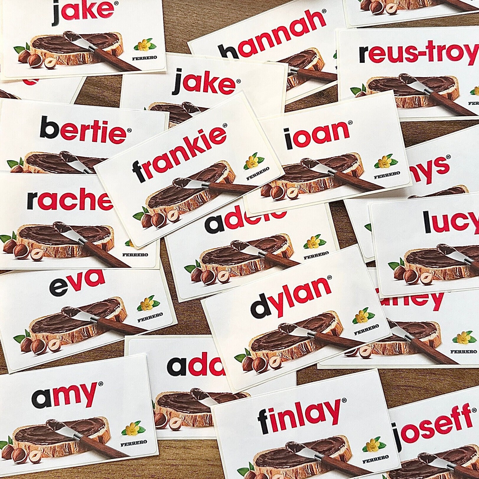 Personalised Nutella Label Sticker Funny Novelty Gift Birthday ...