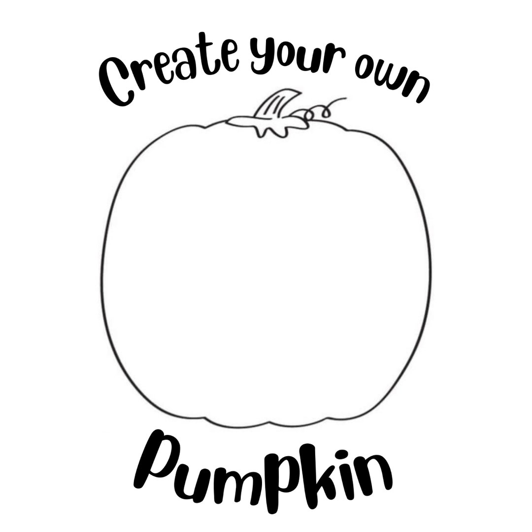 Printable Create Your Own Pumpkin Colouring Page - Canva Template ...