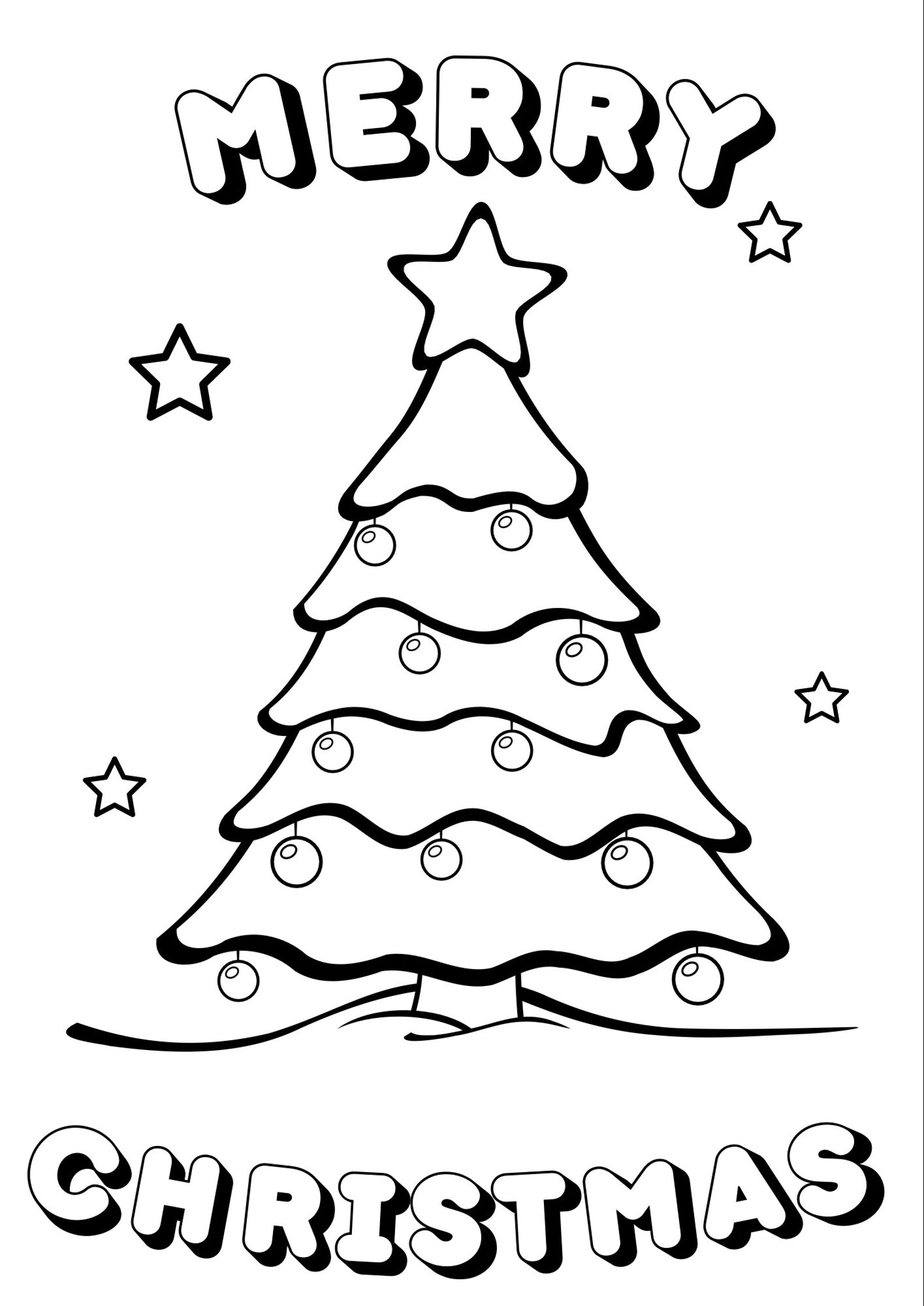 Printable Christmas Tree Colouring Page - Canva Template Instant ...