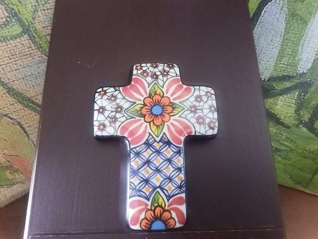 Artisan Ceramic Cross With Original Artist Label Arte Giancarlo - Etsy