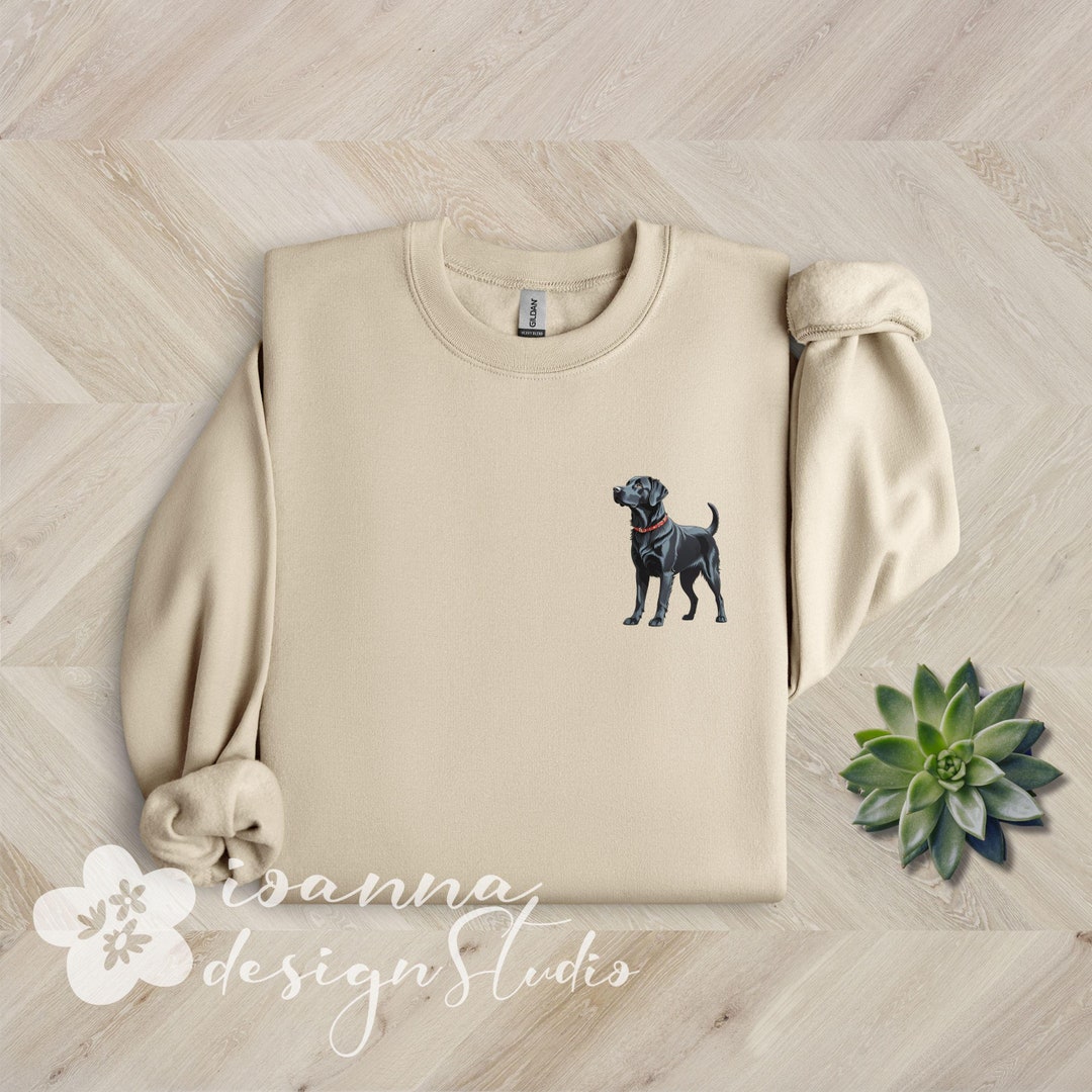 Black Labrador Sweatshirt, Dog Lover Pocket Sweater, Labrador Retriever ...