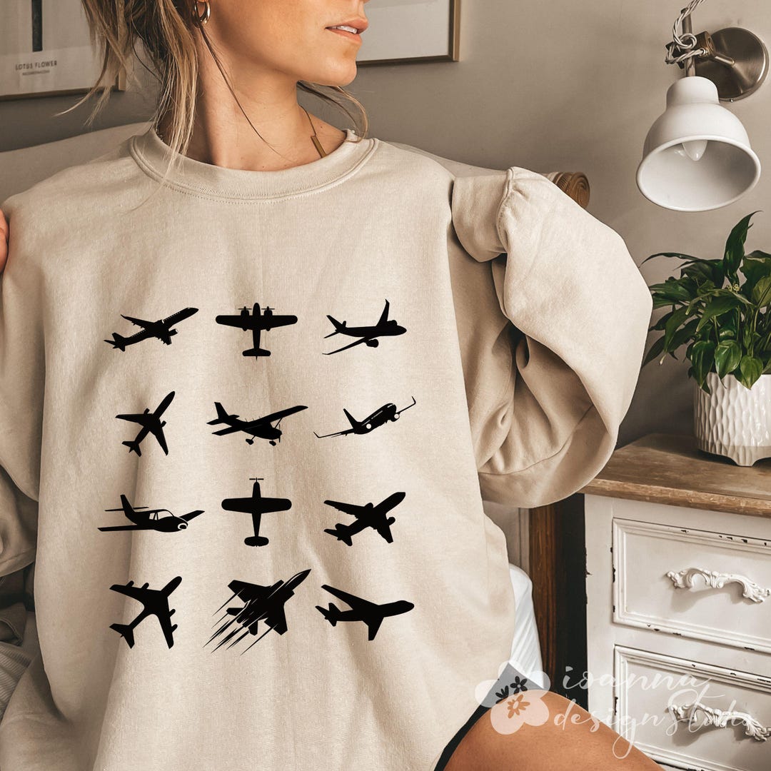 Airplane Aviation Sweatshirt, Pilot Traveler Adventure Sweater ...