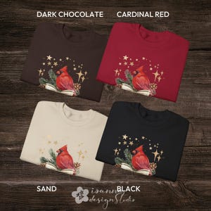 Red Cardinal Christmas Bird Lover Sweatshirt, Elegant Holiday Coquette ...