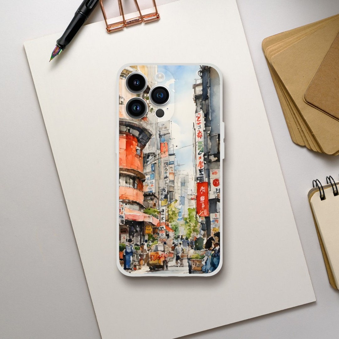 Tokyo Japan City Corner Watercolor Aquarelle Phone Case | Flexi Case ...