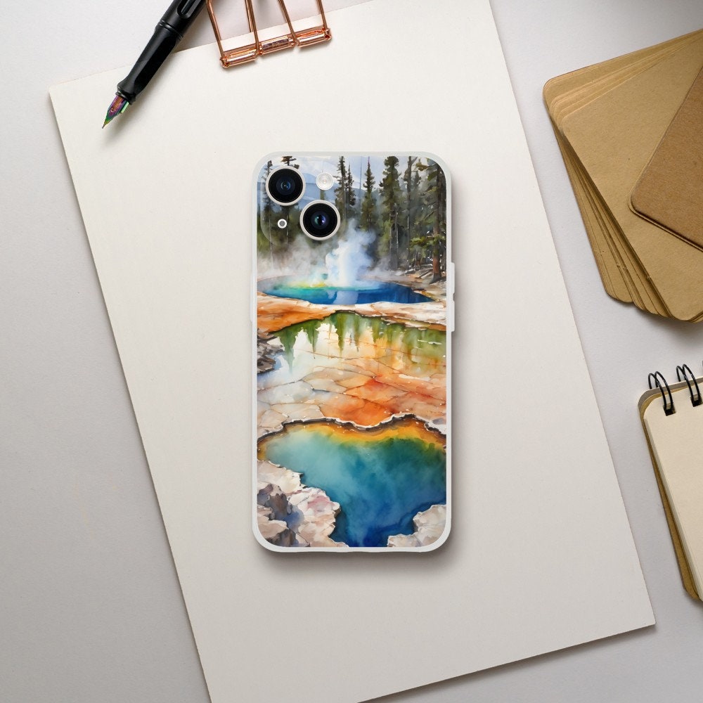 Yellowstone National Park Watercolor Aquarelle Phone Case | Flexi Case ...