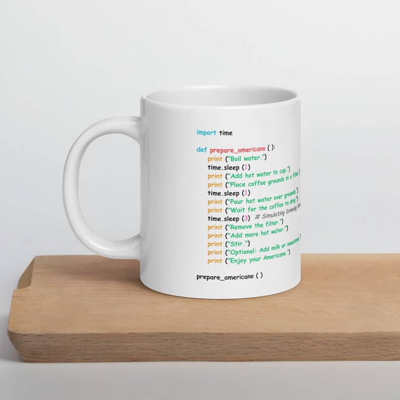 Python Coffee Mug - Funny Programmer Gift - Developer Americano Recipe ...