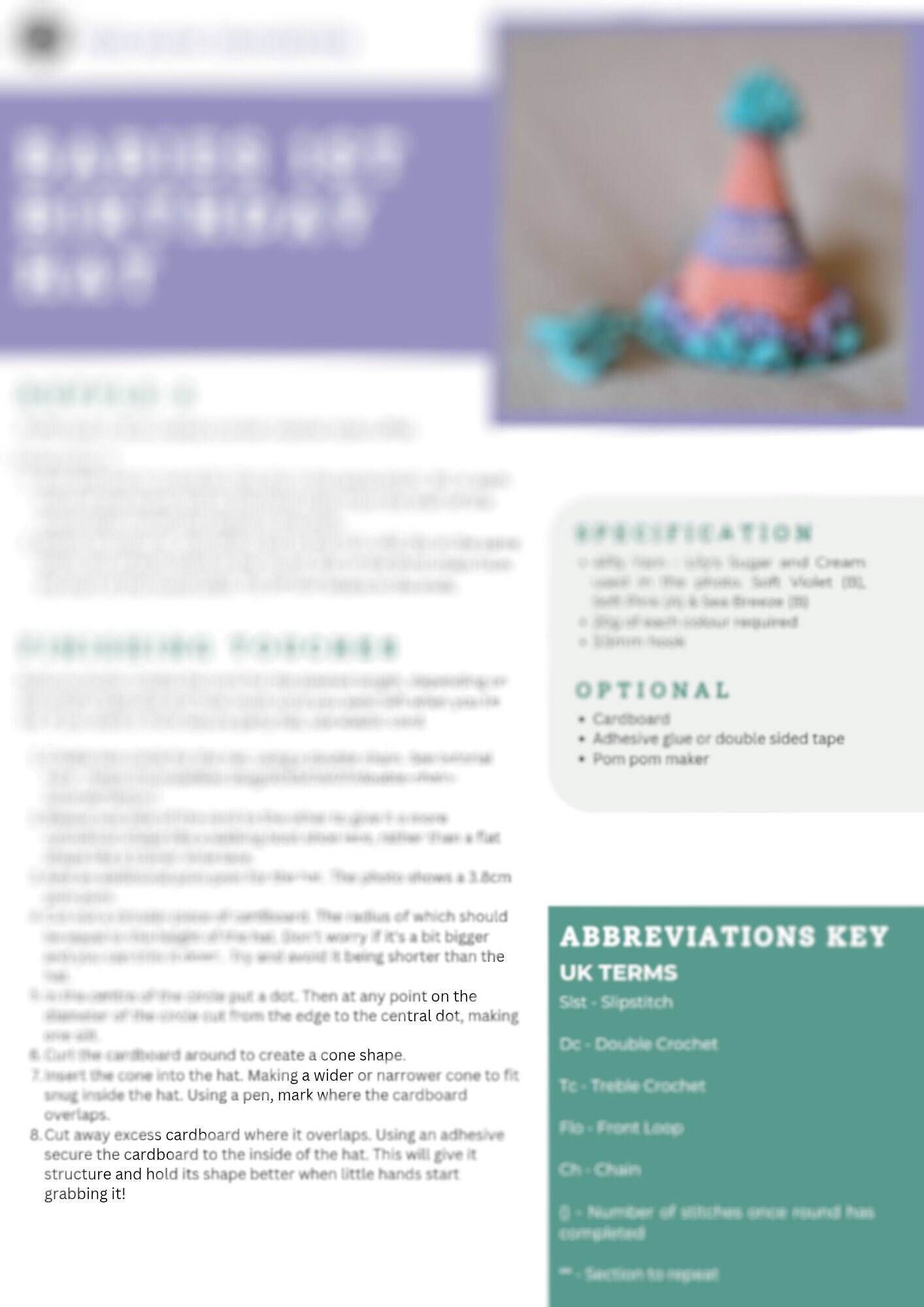 Crochet Birthday Party Hat Pattern - Etsy