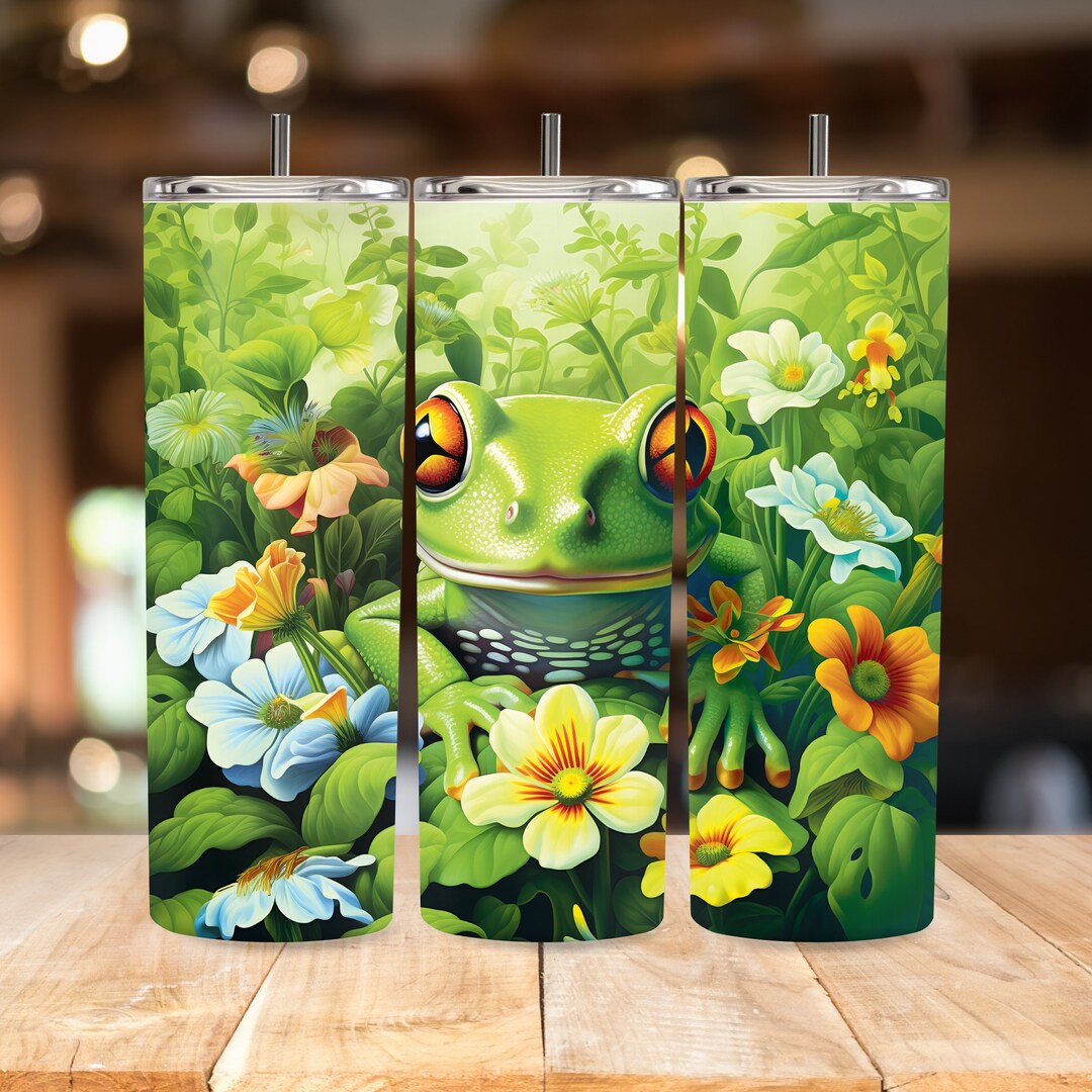 3D Cute Frog Tumbler Wrap - 20oz Straight and Tapered - Digital ...