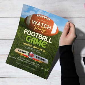 Editable Football Game Day Invite, Printable American Football ...