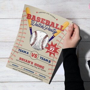 Printable Baseball Birthday Party Invitation, Editable Baseball Game ...