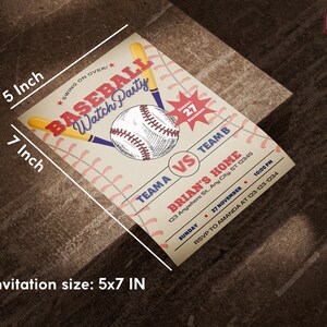 Printable Baseball Birthday Party Invitation, Editable Baseball Game ...