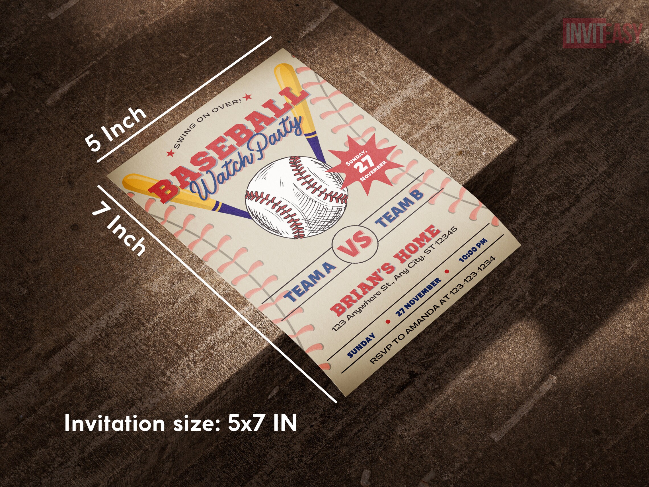 Printable Baseball Birthday Party Invitation, Editable Baseball Game ...