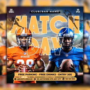 American Football Watch Party Invitation, Editable Football Game Day ...