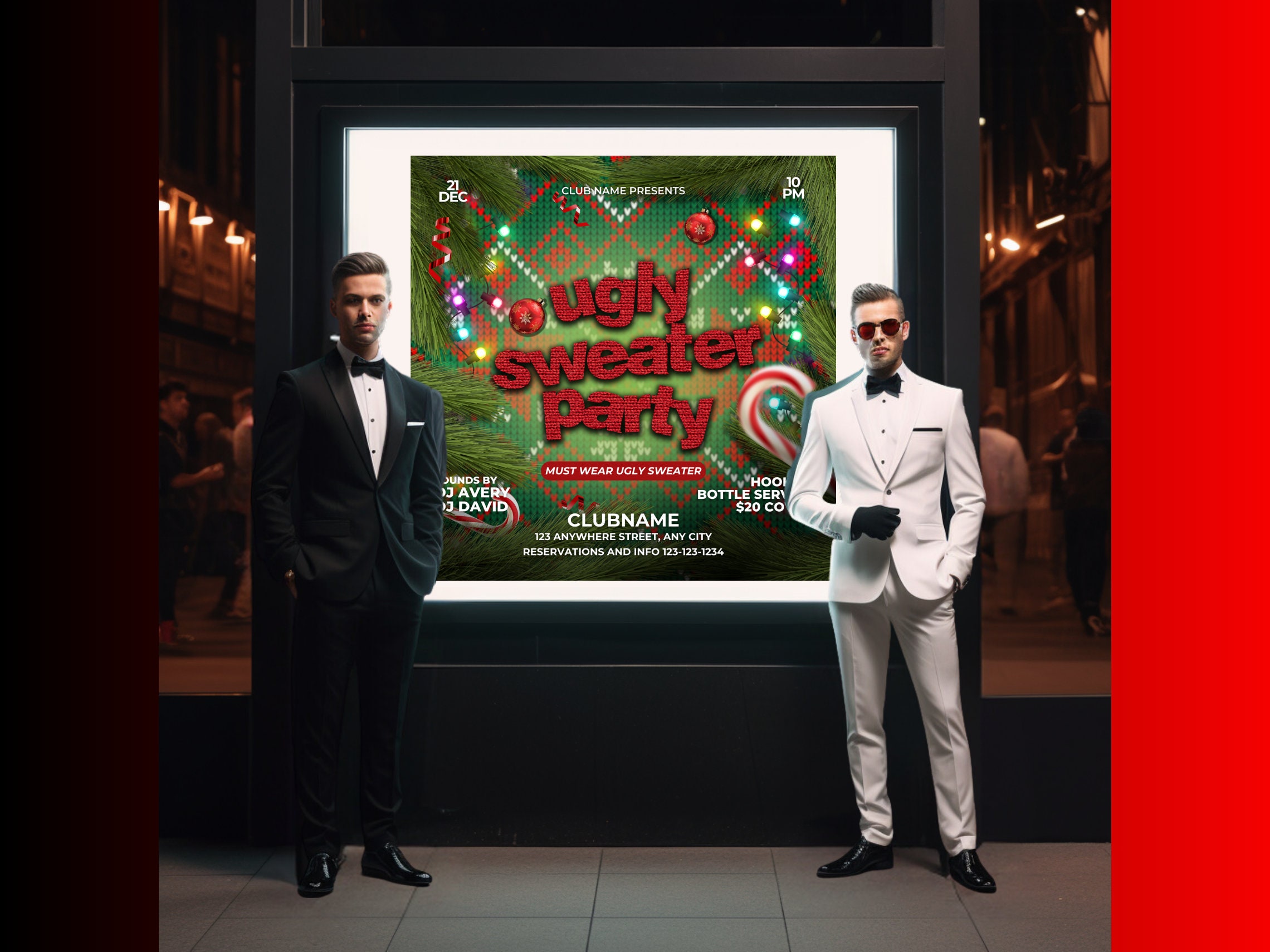 Editable Ugly Sweater Party Invitation Flyer, Printable Ugly Sweater ...