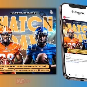 American Football Watch Party Invitation, Editable Football Game Day ...