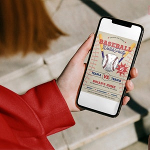 Printable Baseball Birthday Party Invitation, Editable Baseball Game ...