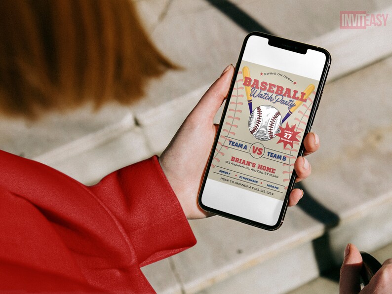 Printable Baseball Birthday Party Invitation, Editable Baseball Game ...