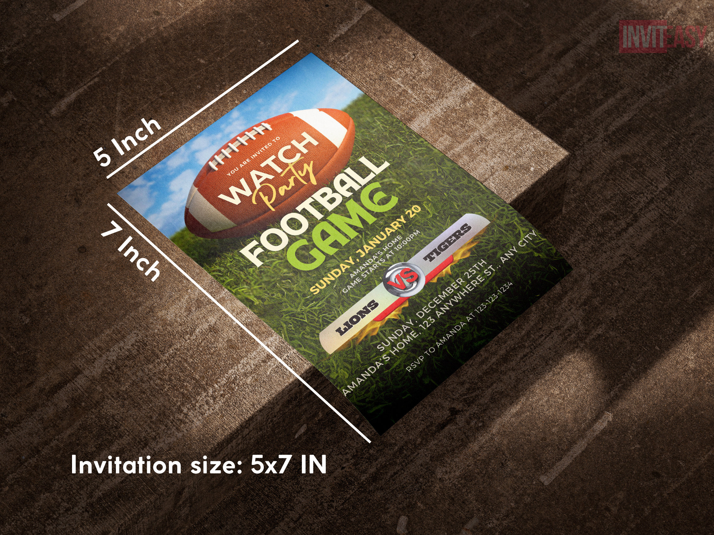 Editable Football Game Day Invite, Printable American Football ...