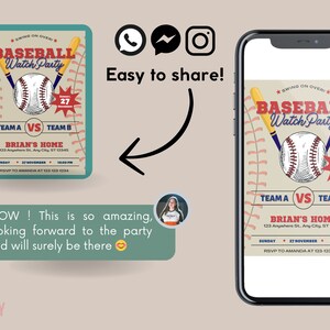 Printable Baseball Birthday Party Invitation, Editable Baseball Game ...