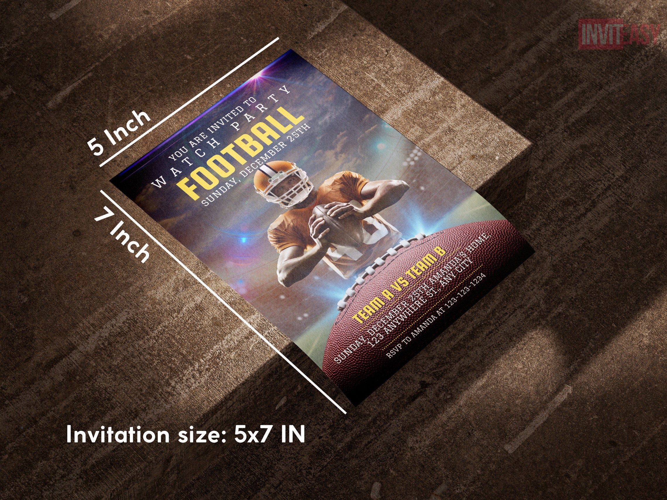 American Football Watch Party Invitation, Editable Football Game Day ...