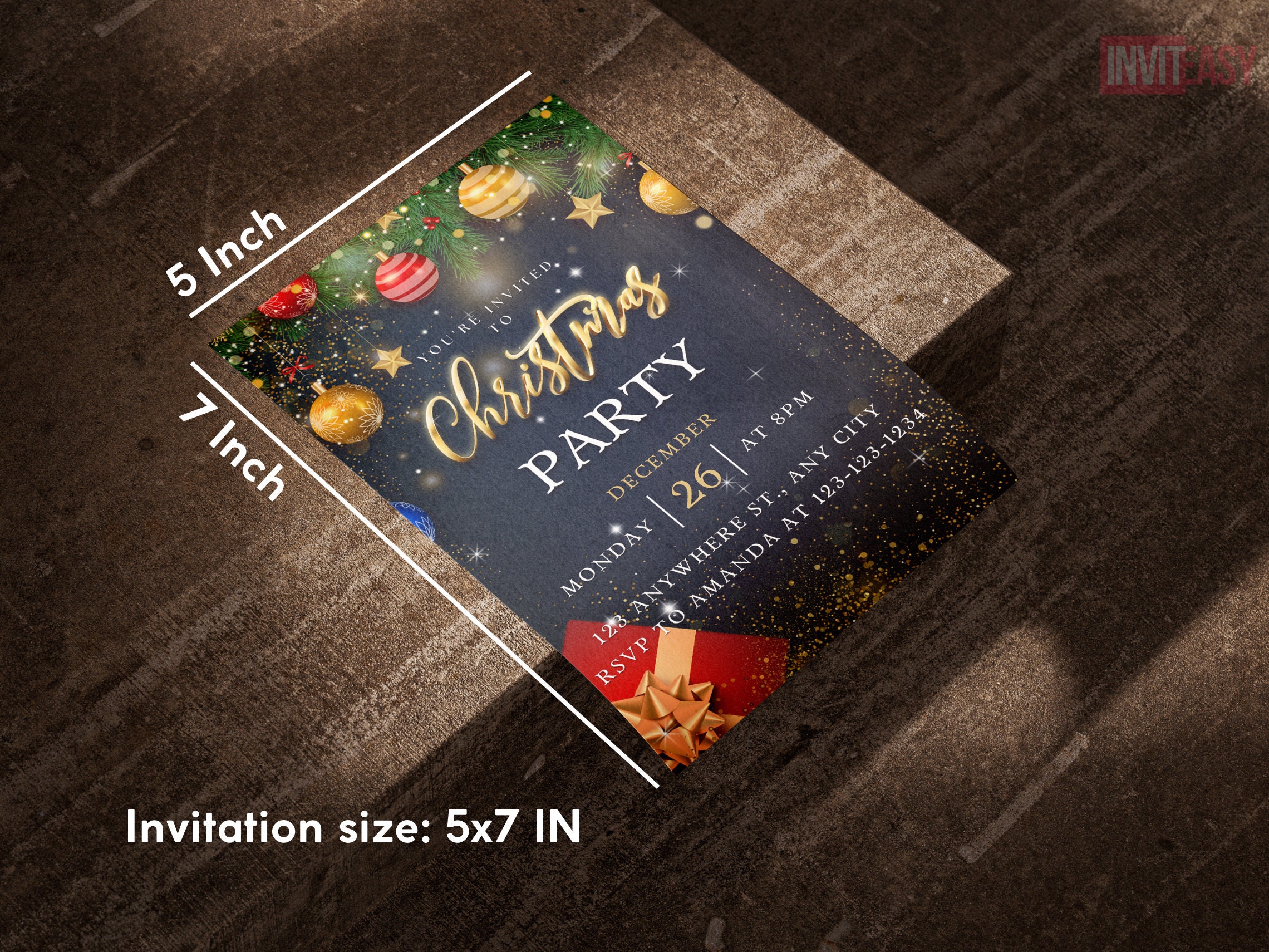 Editable Christmas Party Invitation Flyer, Printable Christmas Party ...