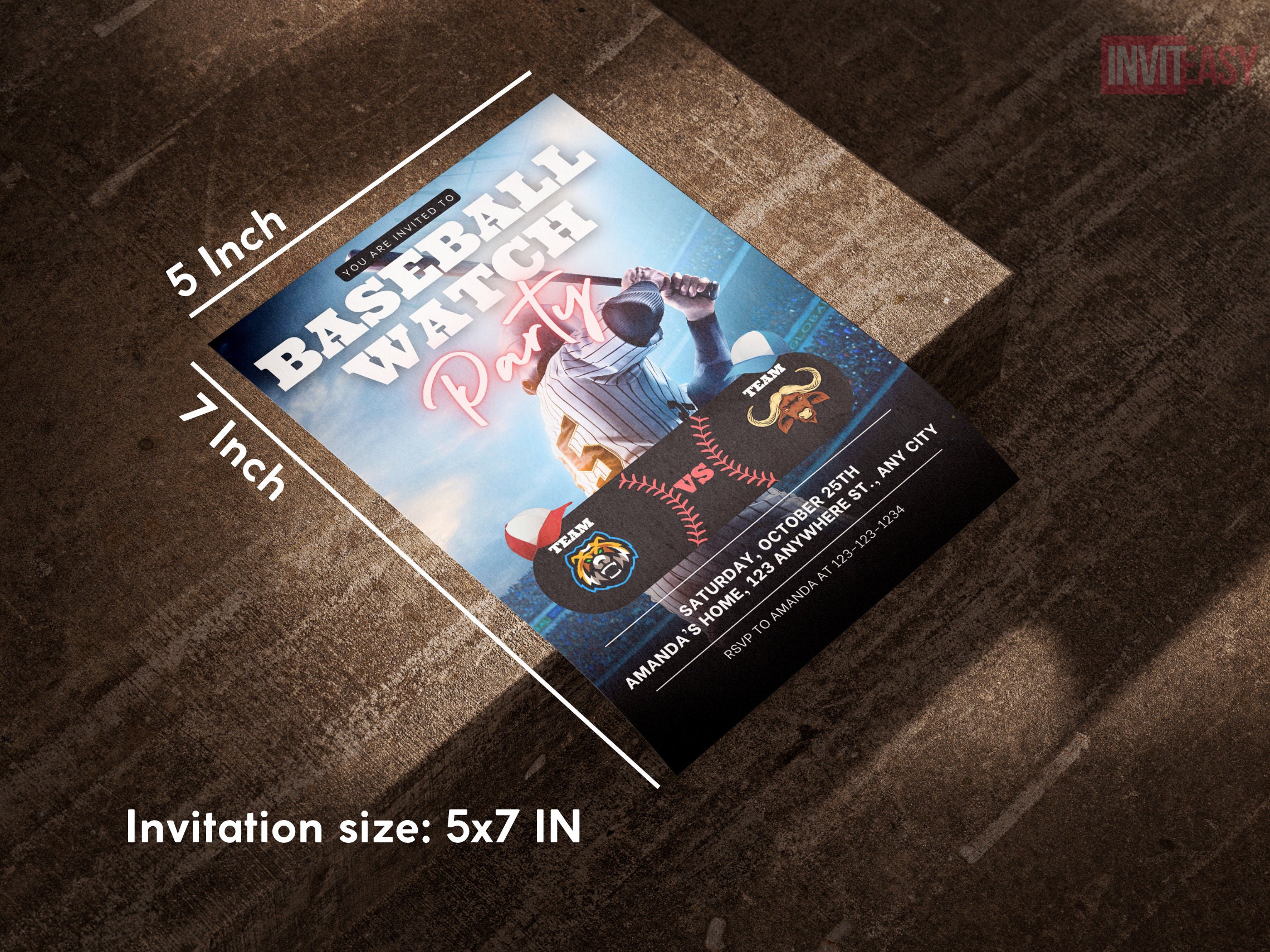 Baseball Game Watch Party Invitation, Editable Baseball Game Day Invite ...