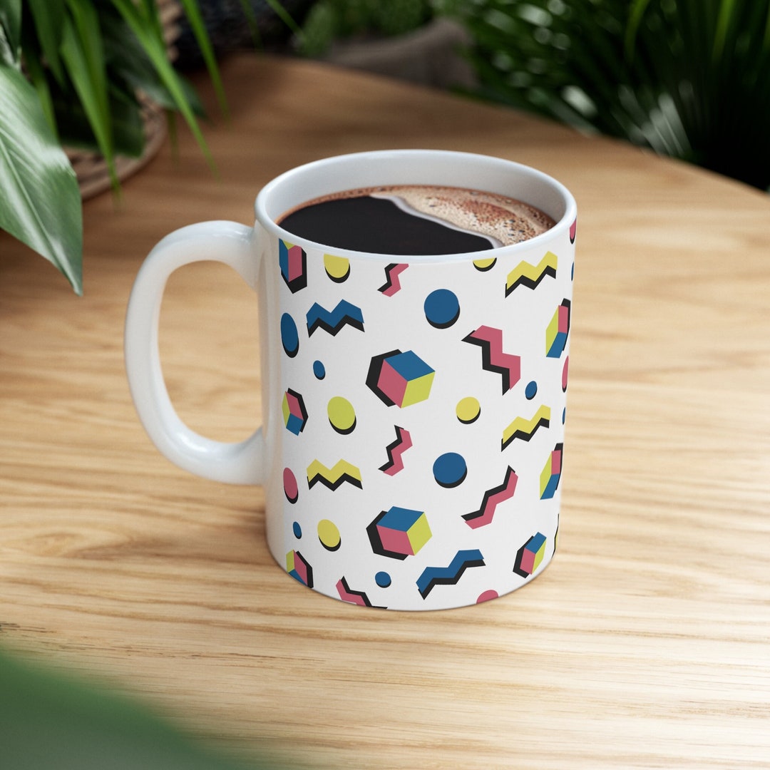 80 S Style Geometric Pattern Design Mug, Creativity Design, Simple ...