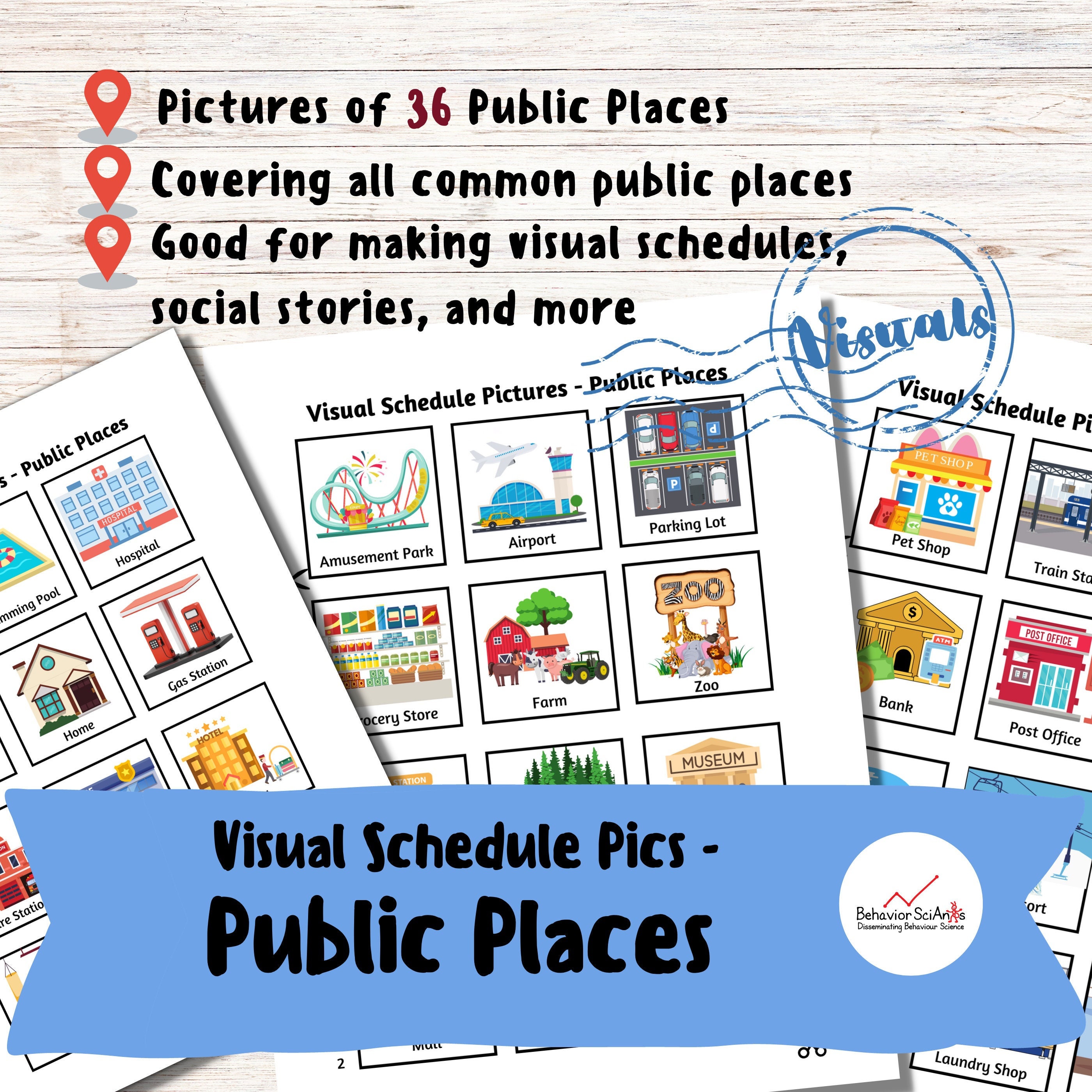 Visual Schedule Pictures Public Places - Etsy