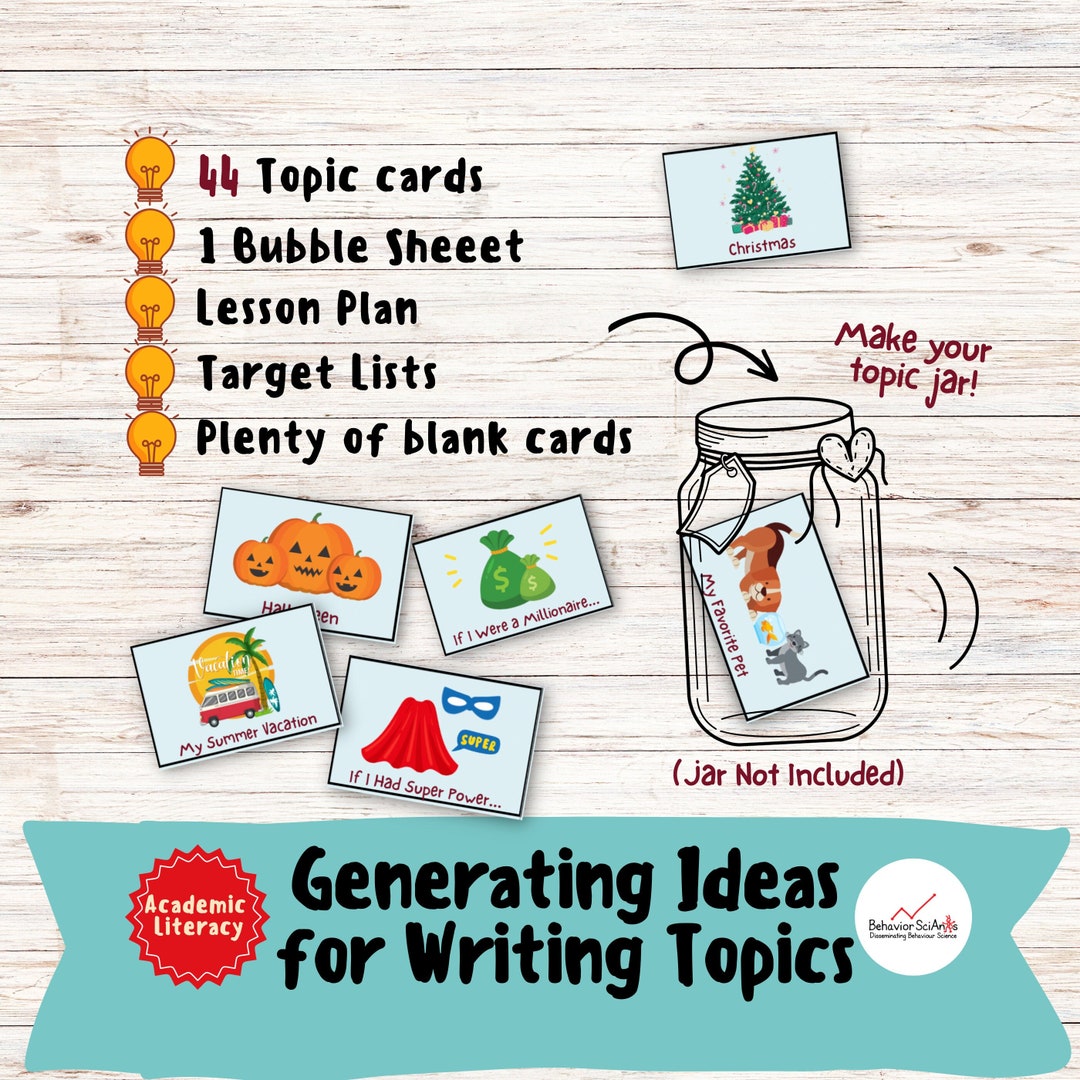 Generating Ideas for Writing Topics - Etsy