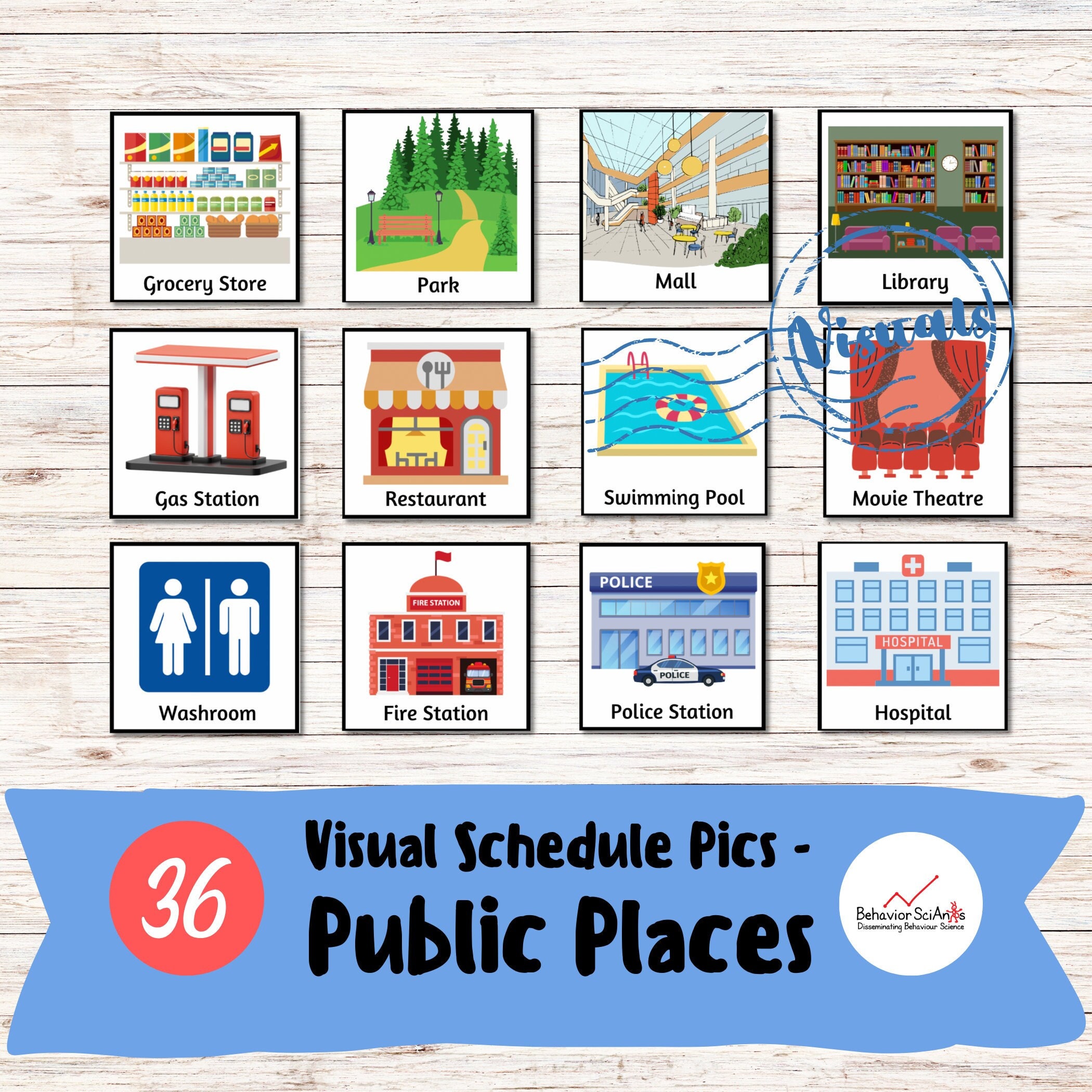 Visual Schedule Pictures Public Places - Etsy