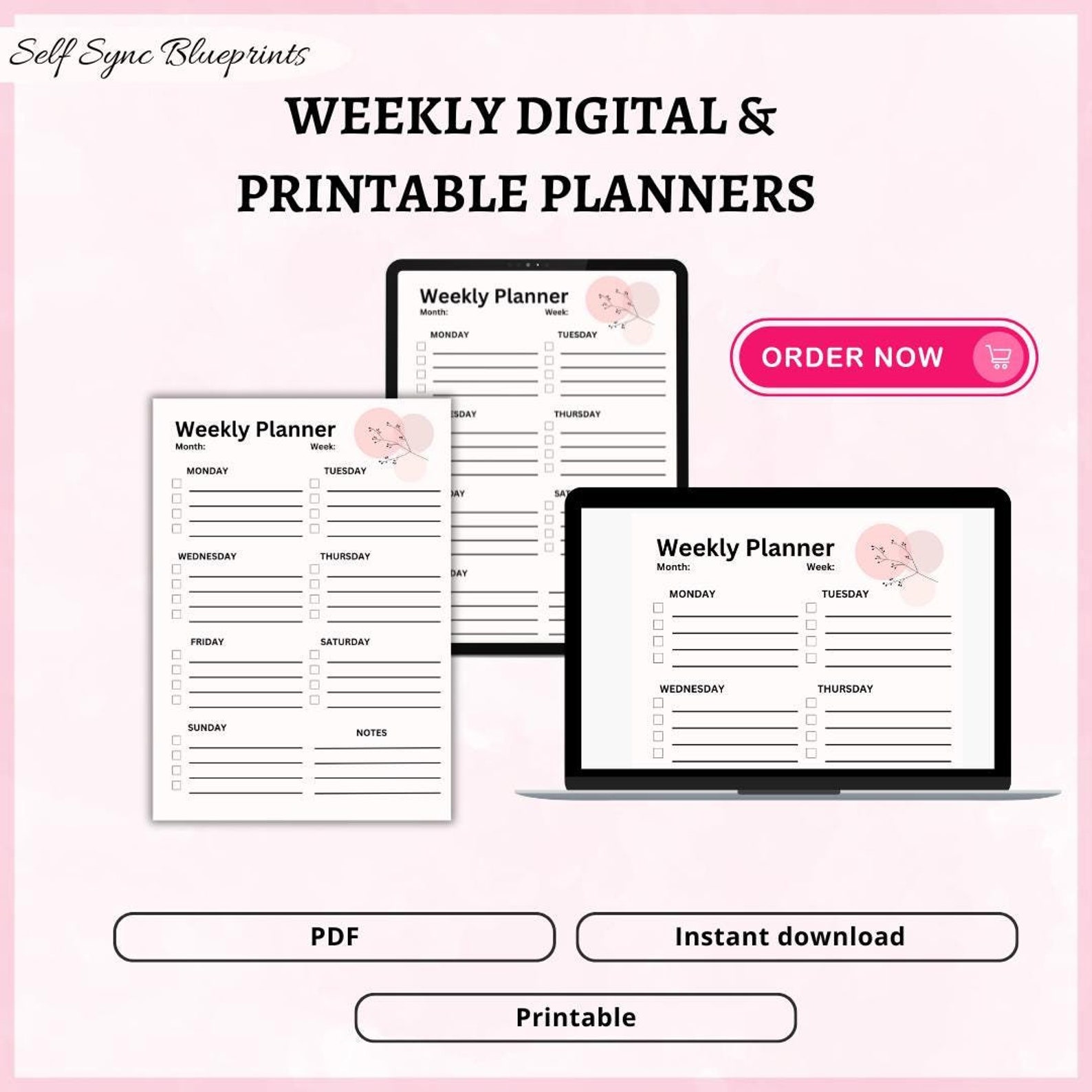 Printable Weekly Planner, Digital Weekly Planner, Easy Planner ...
