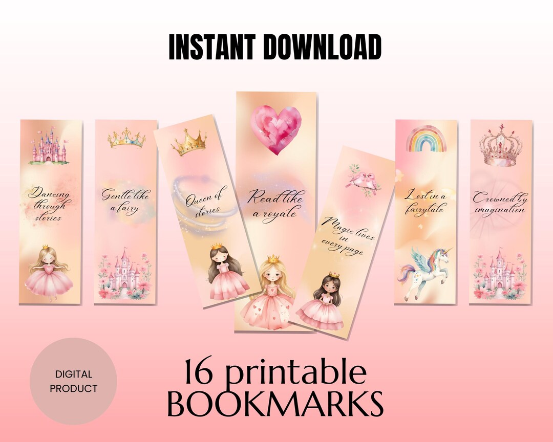 Enchanting Fairy Tale Bookmarks: Digital Download for Fantasy Readers ...