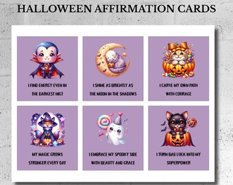 Halloween Positive Affirmation Cards: Digital Download for Kids ...