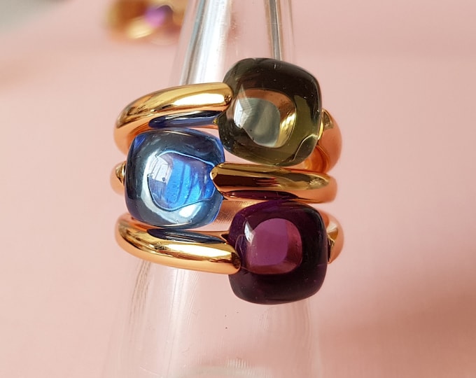 Pom Pom Ring, Pom Pom Jewelry, Festival Jewelry, Rainbow Rings, Ring ...