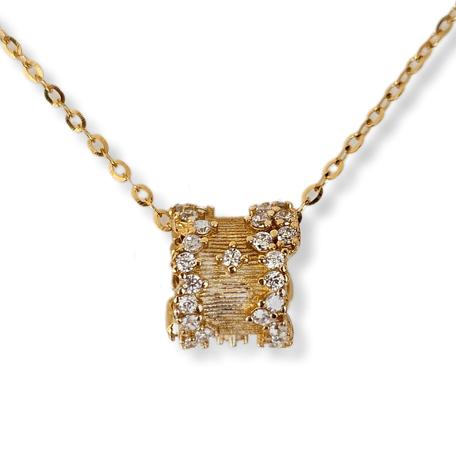 Retro Lace Necklace With Pendant Made of 925 Sterling Silver, 24kt Gold ...