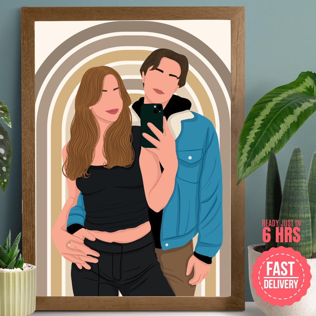 Custom Illustration Portrait, Faceless Portrait, Personalized Gift ...