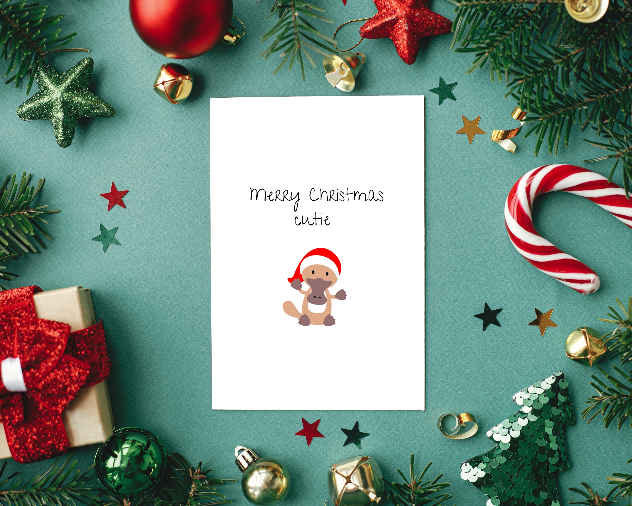 10-pack Printable Christmas Card, Printable Aussie Christmas Card ...